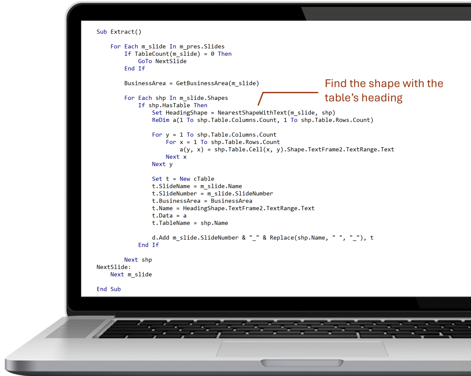 Extracting Data from PowerPoint Tables - de Havilands